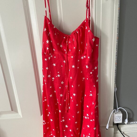Zara | Dresses | Zara Red And White Star Mini Dress | Poshmark